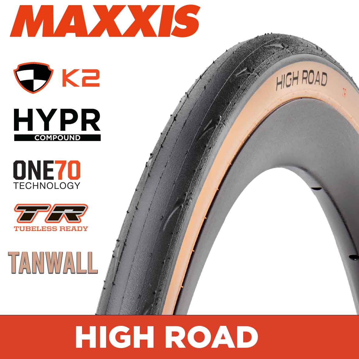 Maxxis High Road 700X28 Hypr Zk Tubeless Tyres - Road Cycling – Bike Blvd