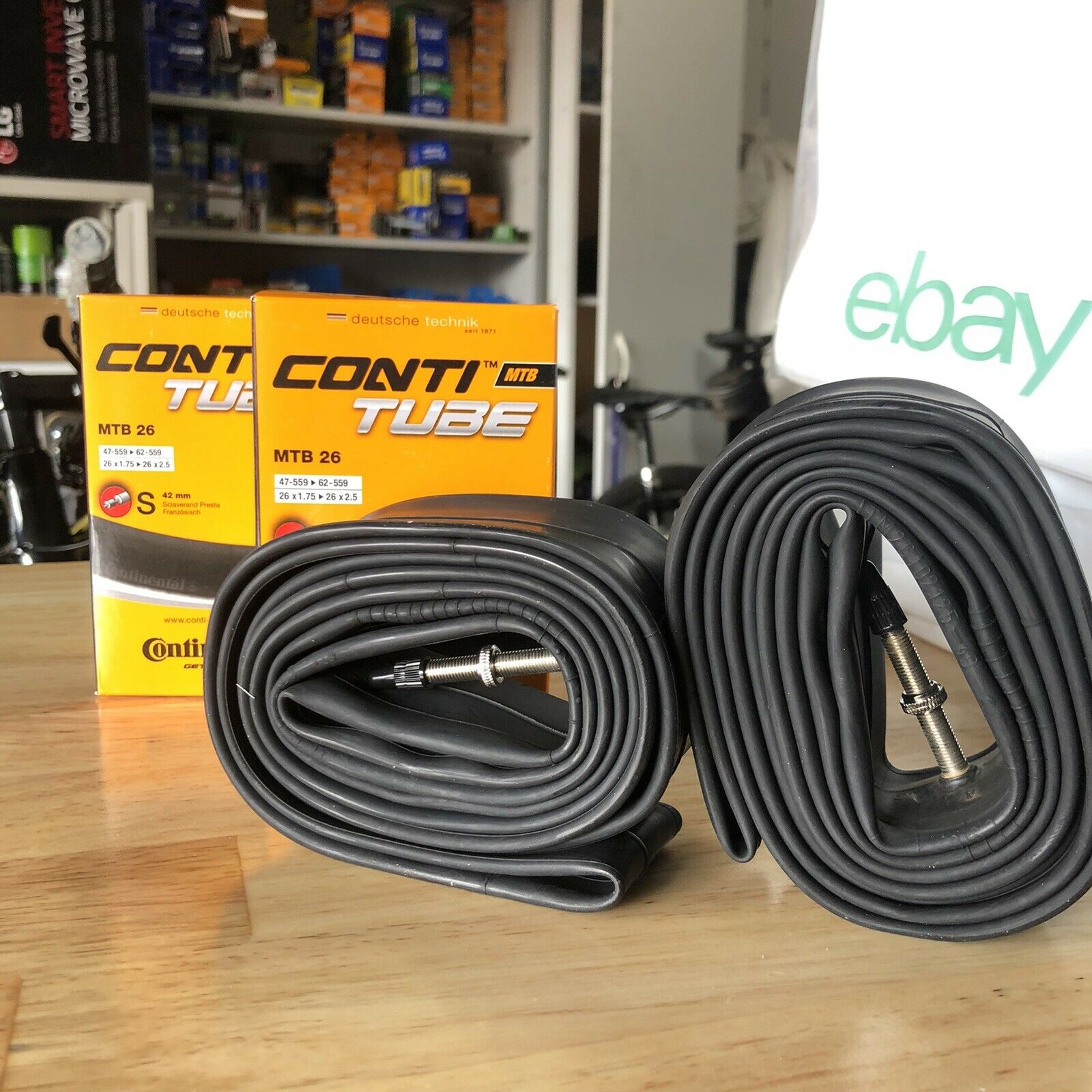 2 x CONTI 26 x 1.7 - 2.5, Bike Tube 26" inch Inner Tubes FV MTB PV 26x ...