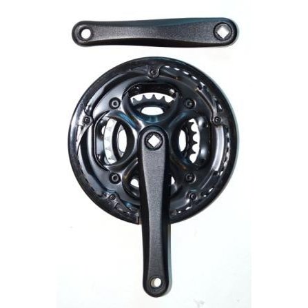 Alloy Chainwheel Set with Guard - 170mm x 28/38/48T BLACK – Bike Blvd