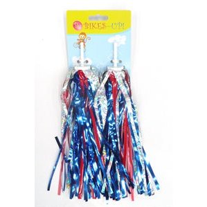 BikesUp Grip Streamers for Bikes - Silver, Red & Blue STREAMERS – Bike Blvd