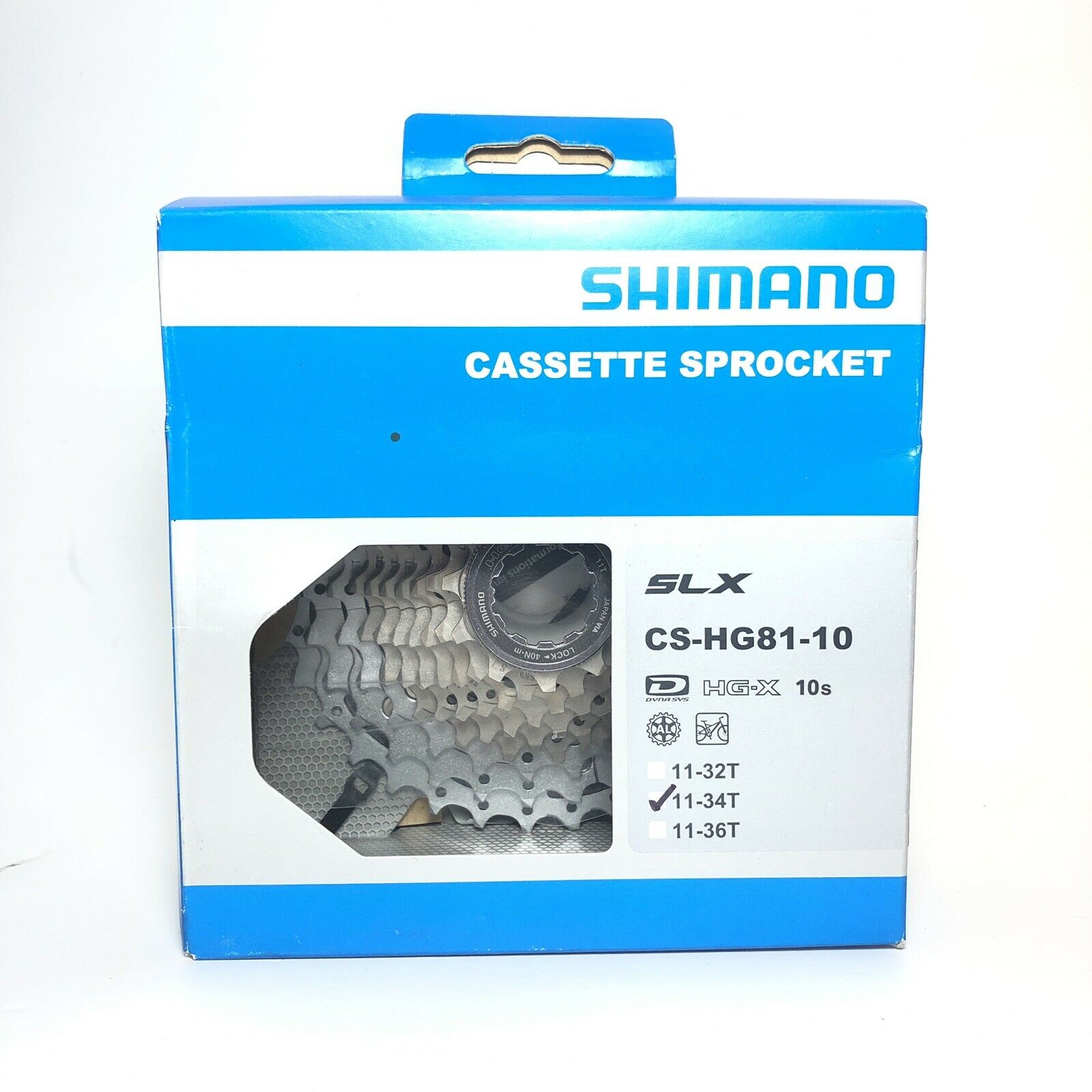 Shimano SLX 10Spd Cassette CS-HG81 11-34t 10-Speed Dyna-Sys Bike Gears ...