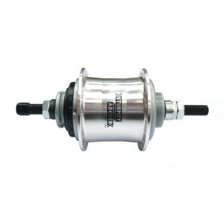 Sturmey Archer SRF3 3sp Hub - Polished Silver, 36H, 117mm - Includes S ...